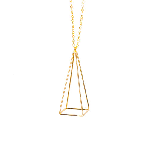 The Gold Platted Pyramid Necklace | Wynwood Shop